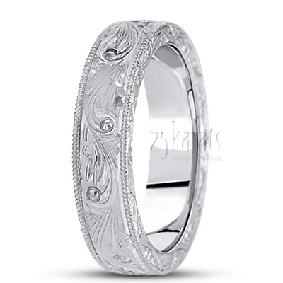Elegant Fine Hand Engraved Wedding Ring , 14K Gold (FC100480-14K ...