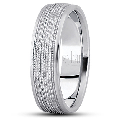 Milgrain Diamond Cut Wedding Band - BA100602 - 14K Gold
