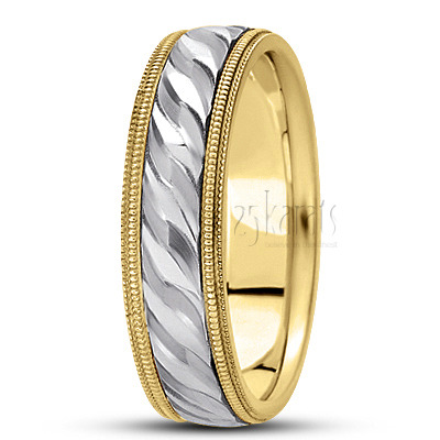 Ridged Wave Design Basic Wedding Band - BA101060 - 14K Gold