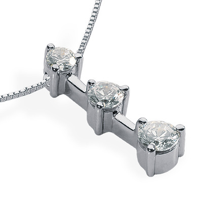 0.25ct Graduated Three Stone Diamond Pendant | 25karats