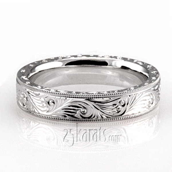 Elegant Fine Hand Engraved Wedding Ring , 14K Gold (FC100480-14K ...